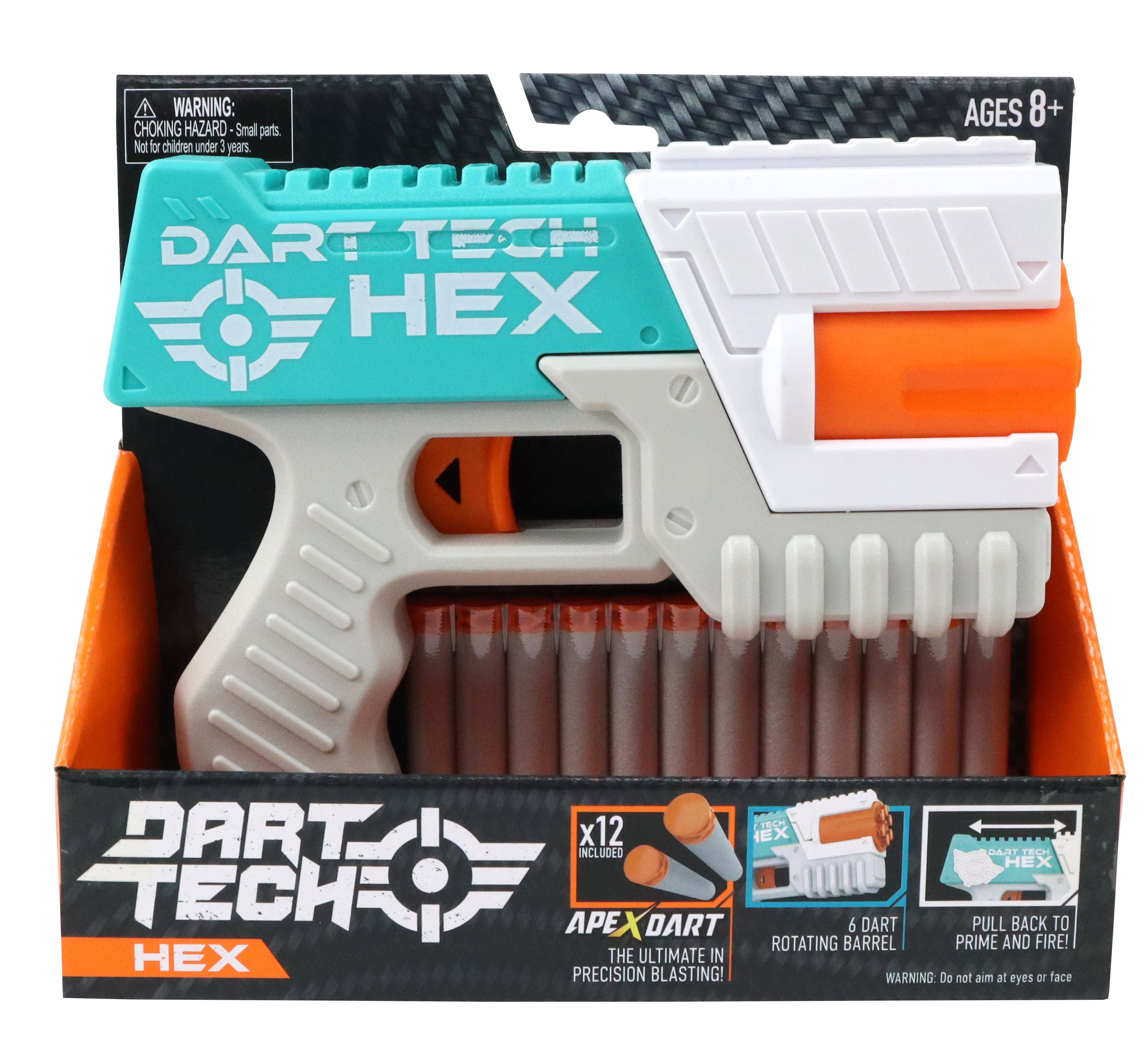 Dart Tech Hex Blaster, 6 Slot Chamber, 12 Foam Darts for Unisex Ages 8+ - Walmart.com