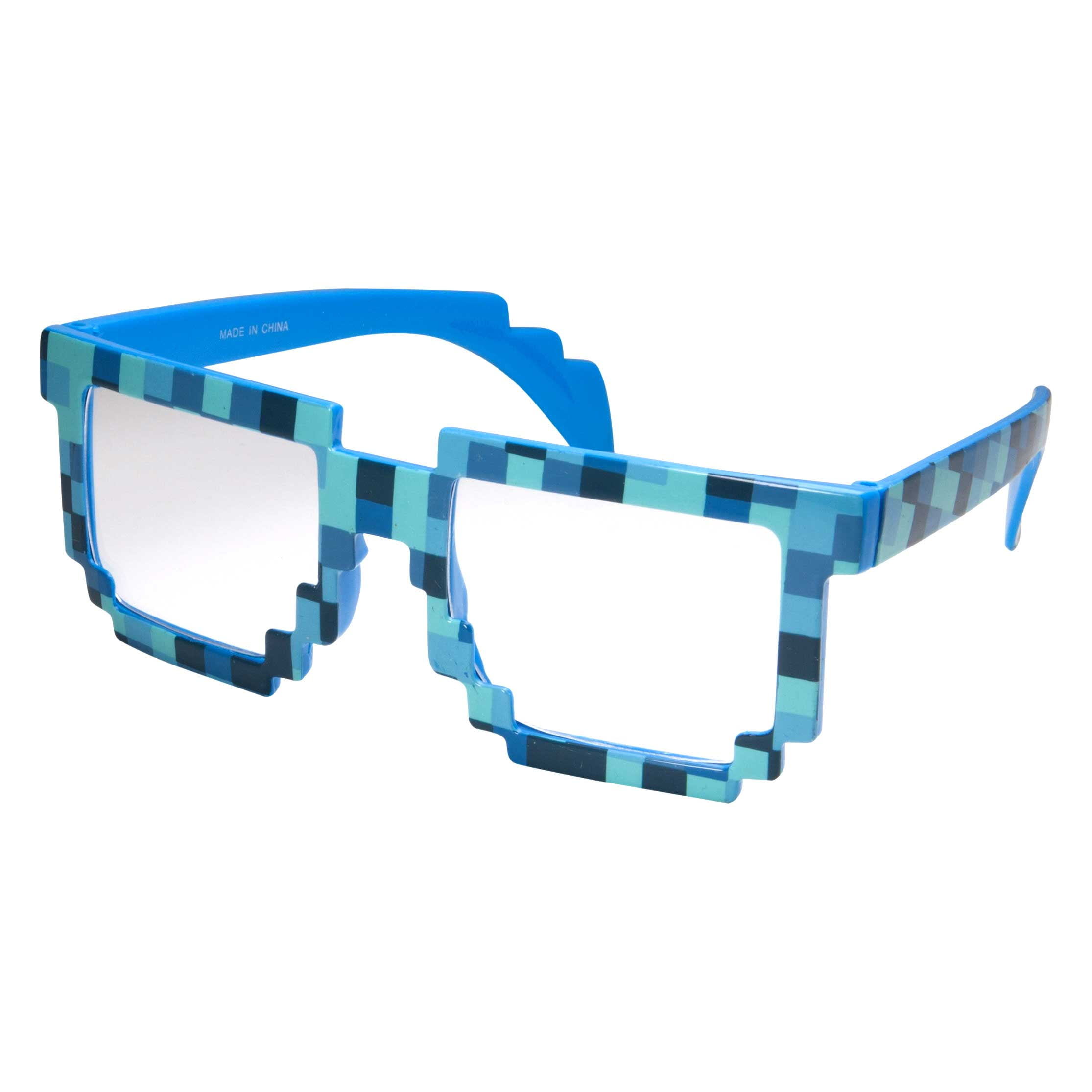 grinderPUNCH Pixelated 8 Bit Clear Non Prescription Lens Kids to Adults ...