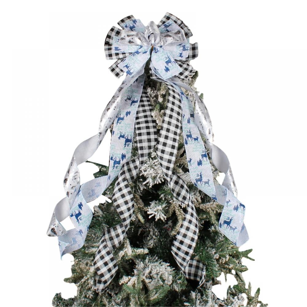 Christmas Tree Topper,Christmas Ornament with Glitter Streamer ...