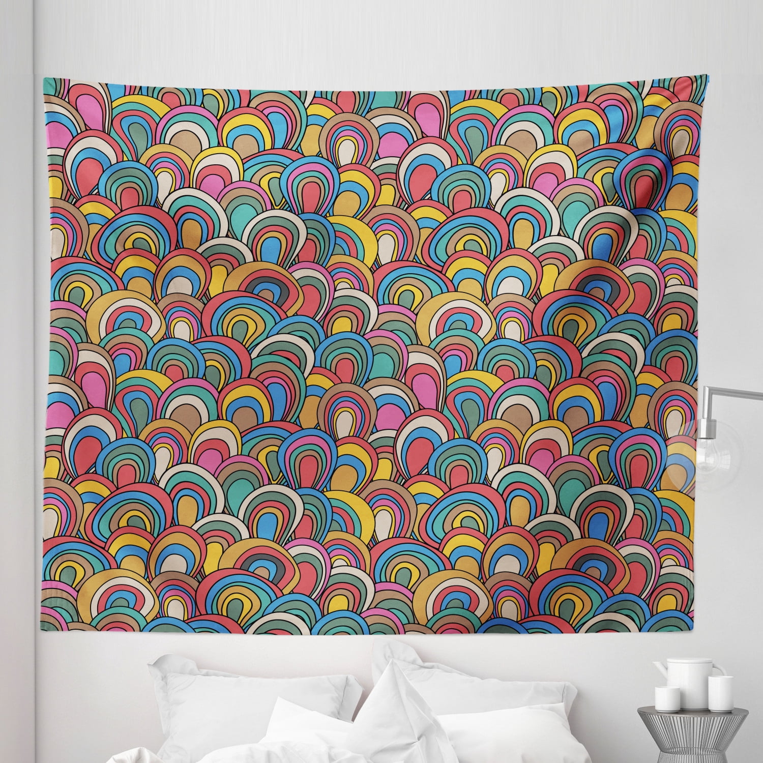 Colorful Tapestry, Nautical Wave Inspired Pattern Scale Style ...