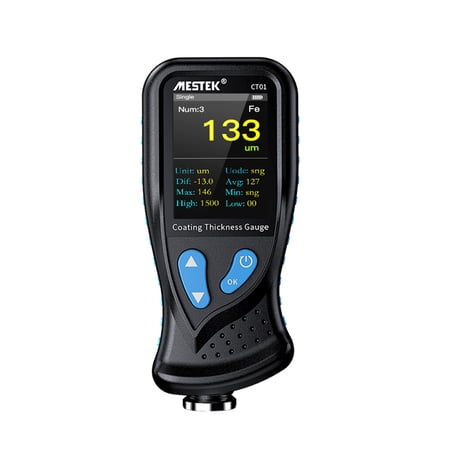 MESTEK Coating Thickness Gauge 0.1 Micron / 0-1300μm Car Paint Film ...