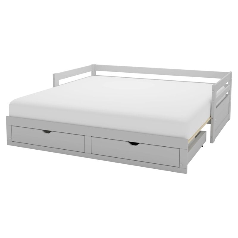 Roseberry Kids Twin to King Extending Day Bed with Storage Drawers in ...