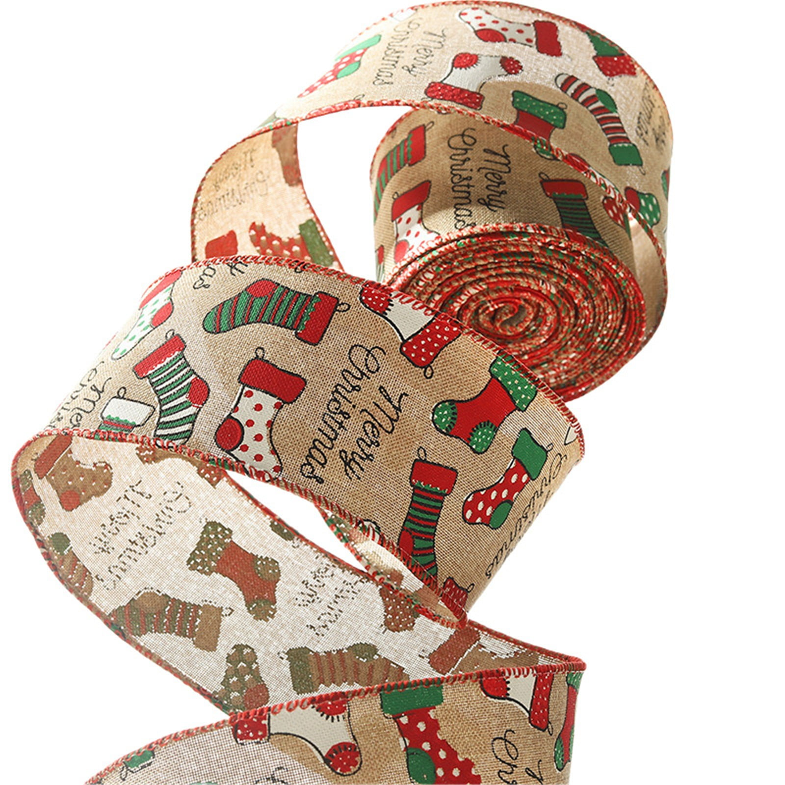 Christmas Ornaments Christmas Ribbons Imitation Linen Woven Ribbons ...