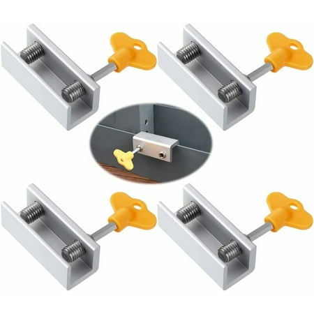 Sliding Window 4 Pieces Sliding Door Lock Adjustable Aluminum Frame ...