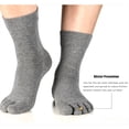 TELOLY 5 Pairs Men'S Cotton Toe Socks,Assorted Colors Crew Five Finger ...