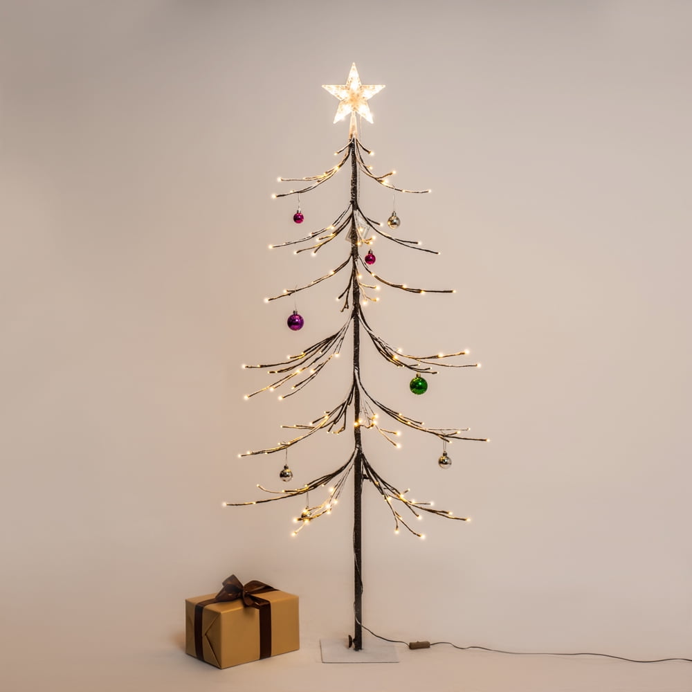 5ft Prelit Christmas Tree Fir LED lighted tree with 144 warm white LEDs ...