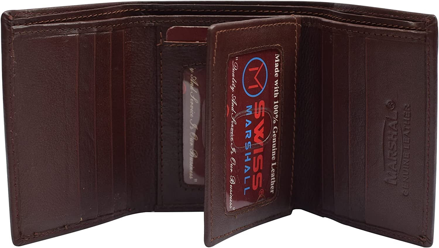 Swiss Marshall Men's RFID Blocking Premium Leather Classic Trifold ...