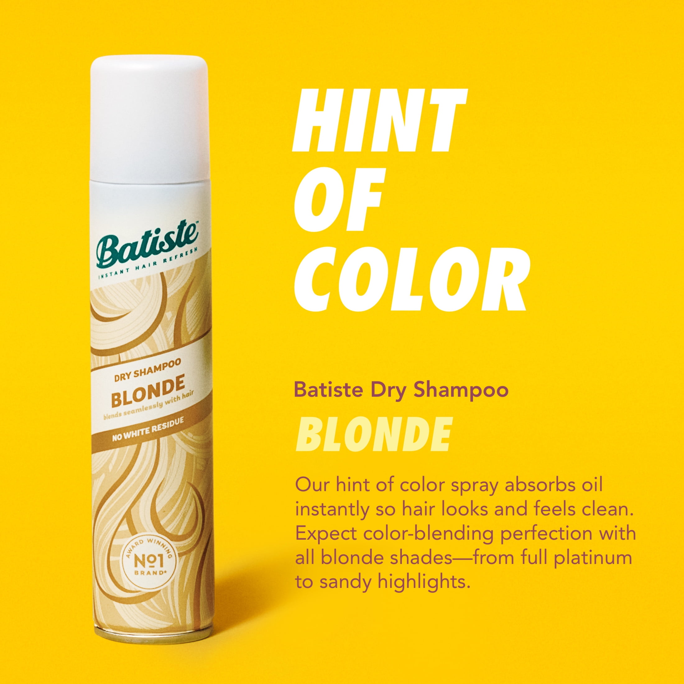 Batiste Brilliant Blonde Dry Shampoo with Colored Volume 6.73 oz Walmart
