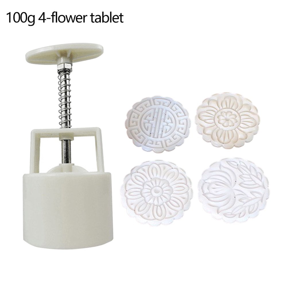 POINTERTECK Hand-pressure Mooncake Mold Matched Stamps Desserts Mould ...