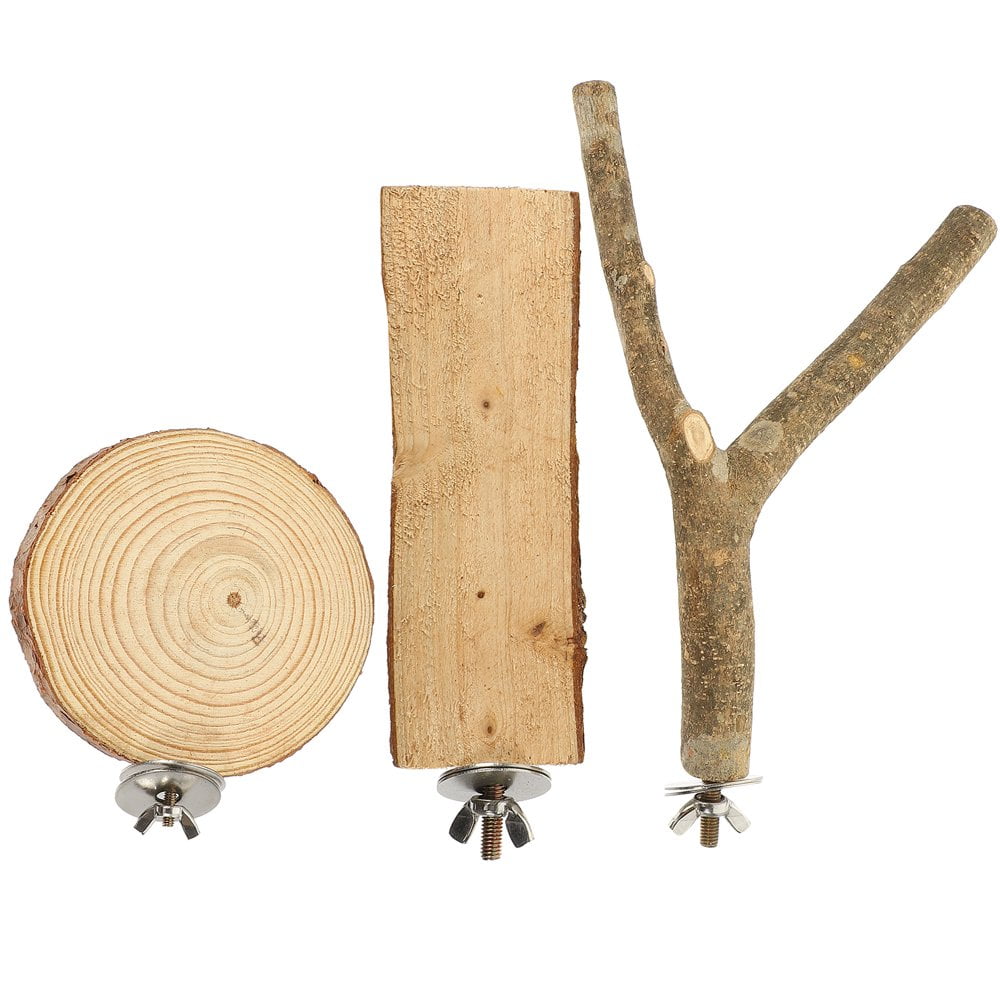 QJUHUNG 3 Pcs Parrot Standing Stick Bird Accessories for Cages Toys ...