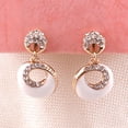 Gold Plated Rhinestone Enamel Round Shape Hollw-out Dangle Earrings for ...
