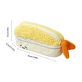 7.48x3.54x2.56 Inch Cute Shrimp Plush Pencil Case Large Capacity Double ...