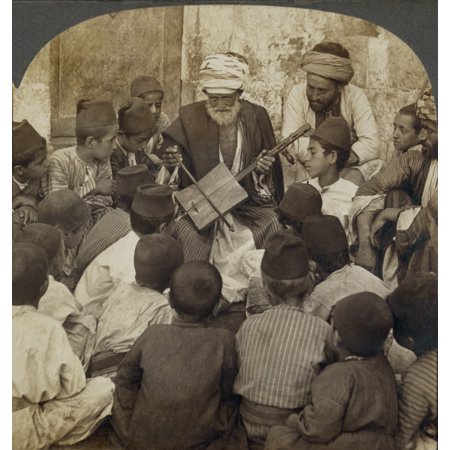 Syrian Schoolboys Gathered Around A Man With A Rababeh History (24 x 36 ...