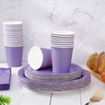100Pcs Lavender Tableware Set Graduation Light Purple Disposable ...