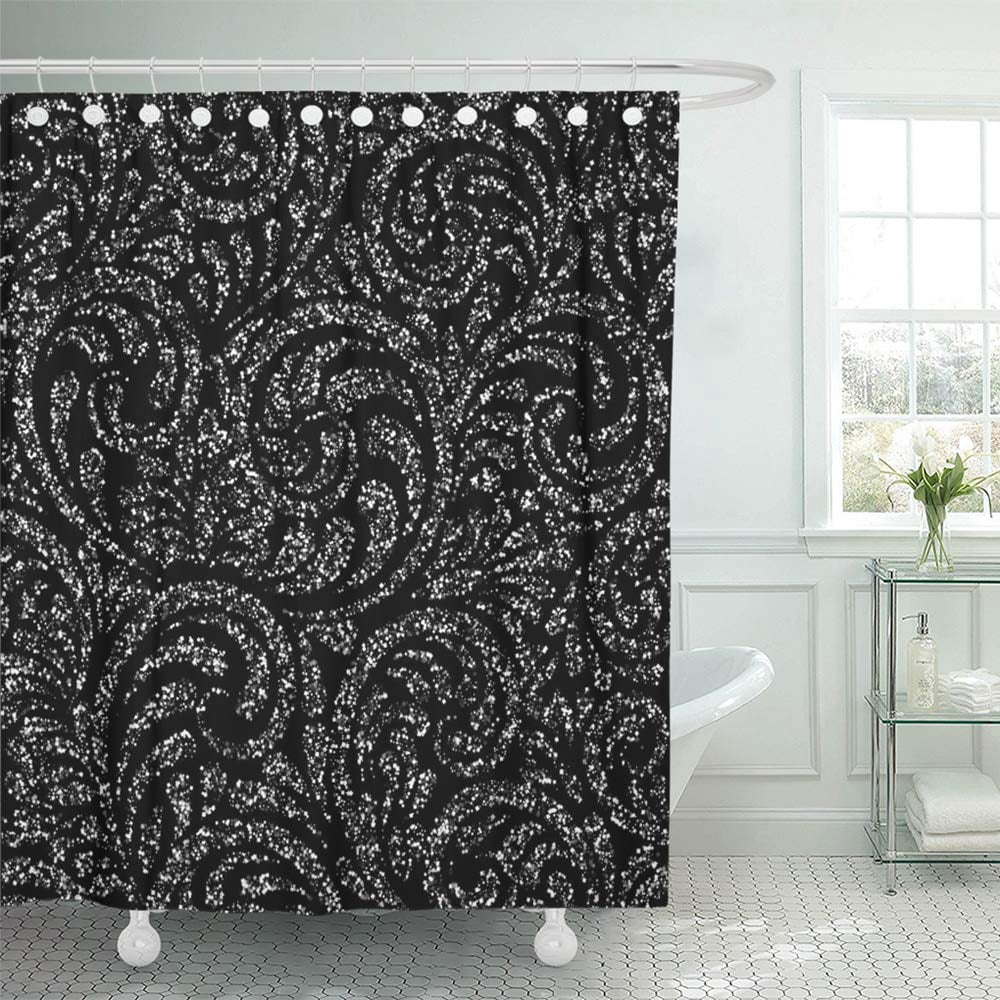KSADK Silver Swirls Consisting of Sequins Metal Dust Glamour Shiny with ...