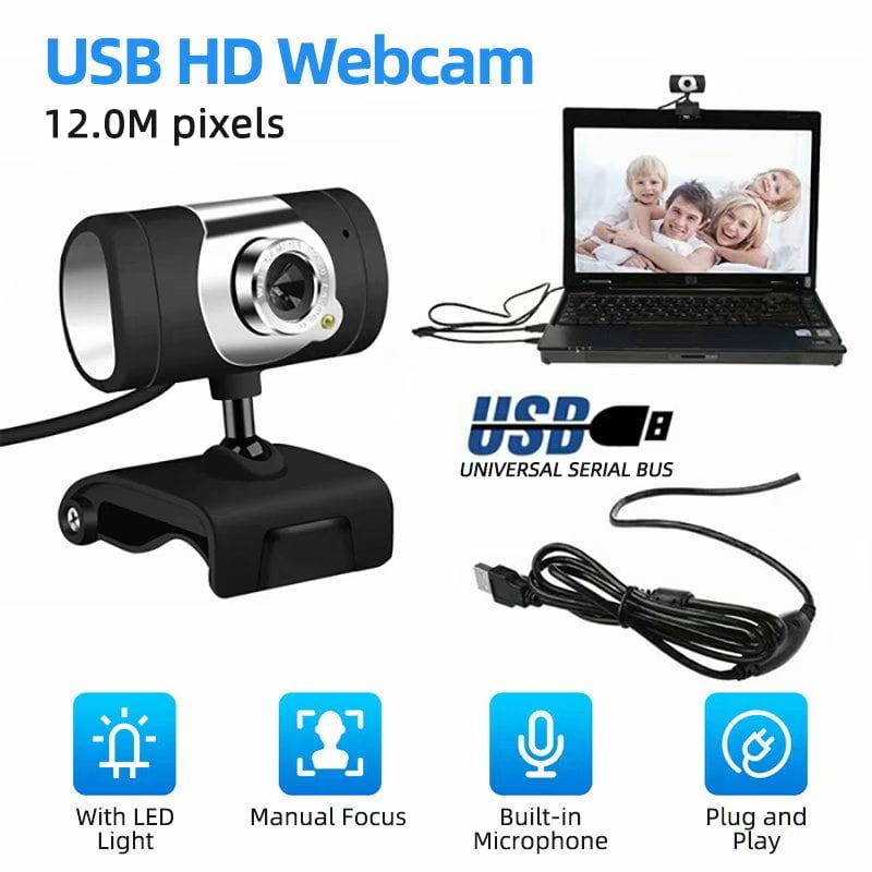 USB HD Webcam Video Recording Camera Live Web Cameras With Microphone ...