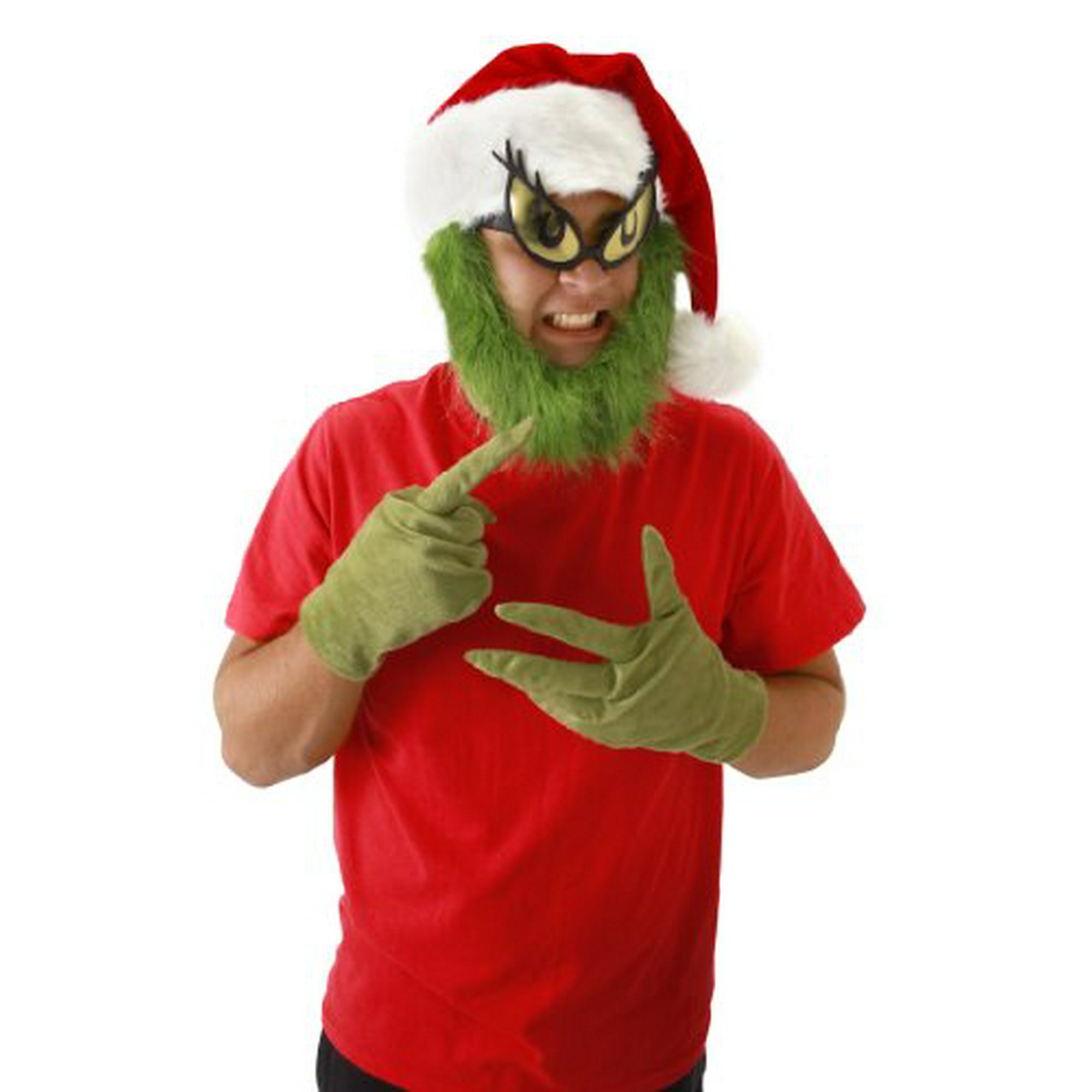 Click here for Elope Grinch Beard Santa Hat  Green  One Size One... prices
