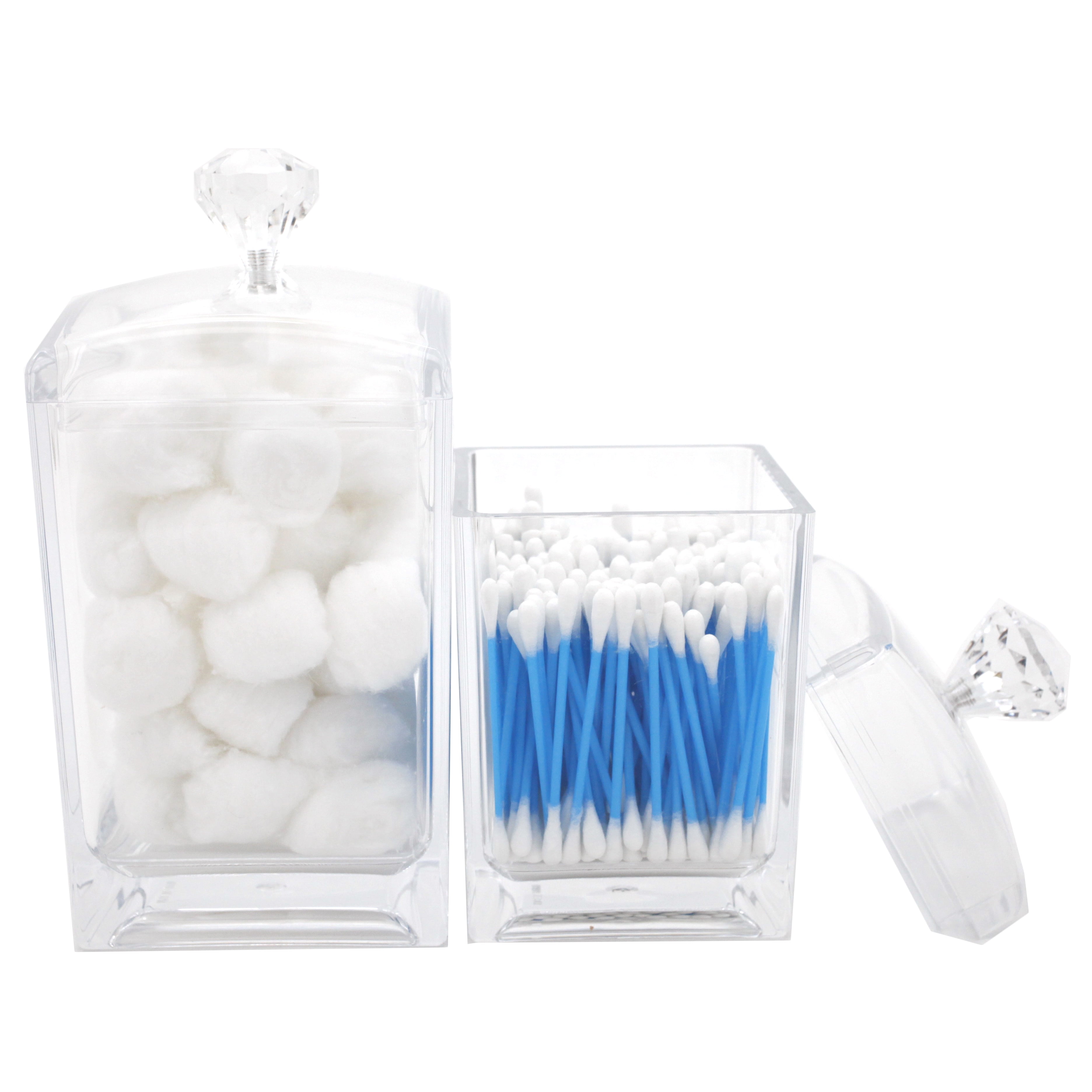 Holder Dispenser Large (Set of 2) Modern Acrylic with Lid Bathroom ...