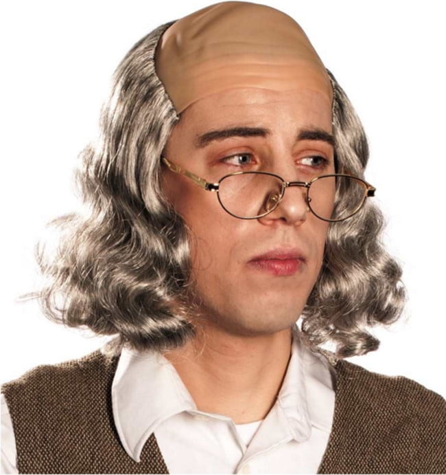 Mr. Ben Wig - Grey Benjamin Franklin Bald Hair Founding Father Inventor ...