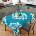 Abstract Minimalist Boho Blue Flower Table Cloth 60x84in, Waterproof ...