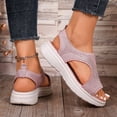 Breathable Mesh Casual Sandals with Rhinestone Low Heel Open Toe ...