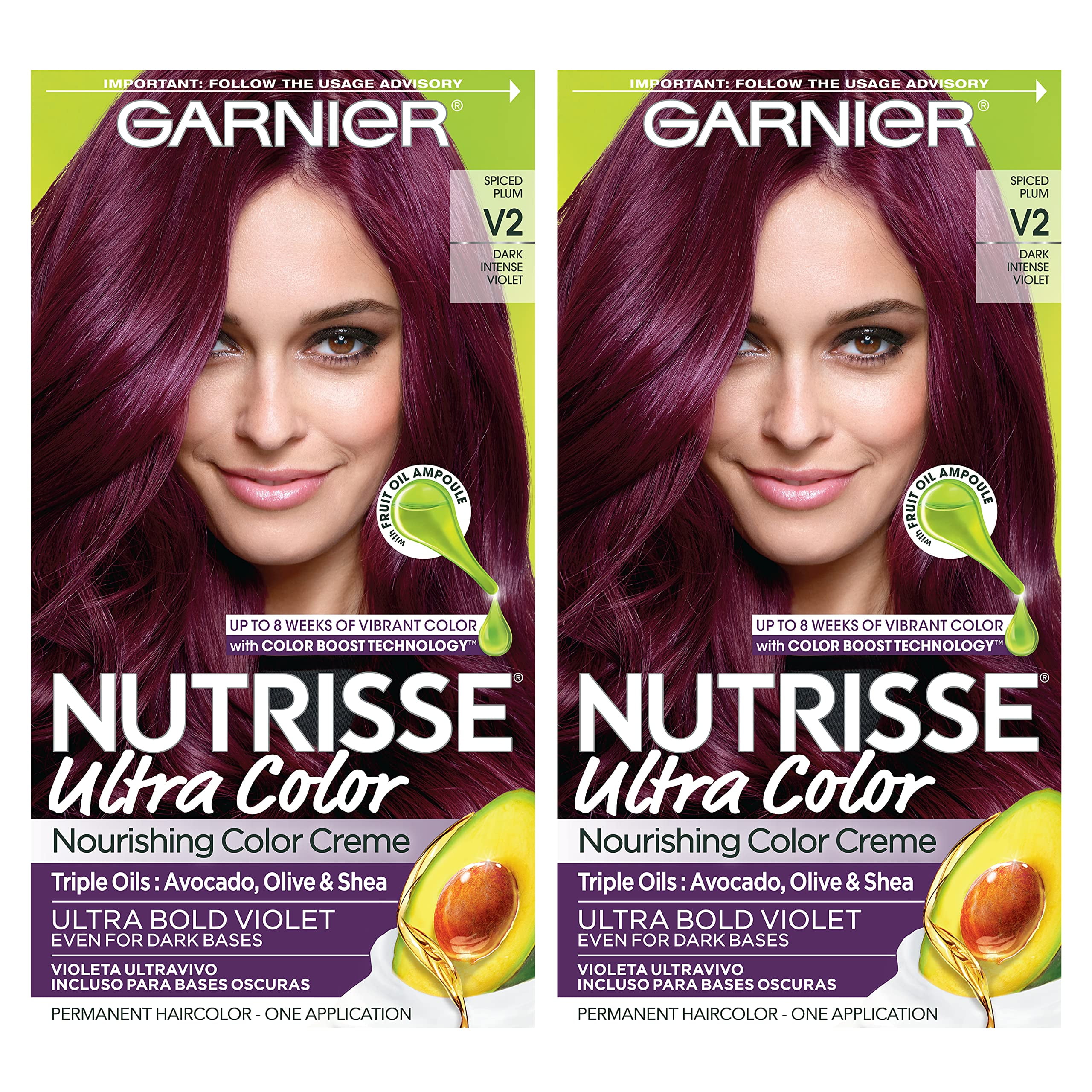 Tinte para el cabello Garnier Nutrisse Ultra Color V2 Violeta oscuro ...