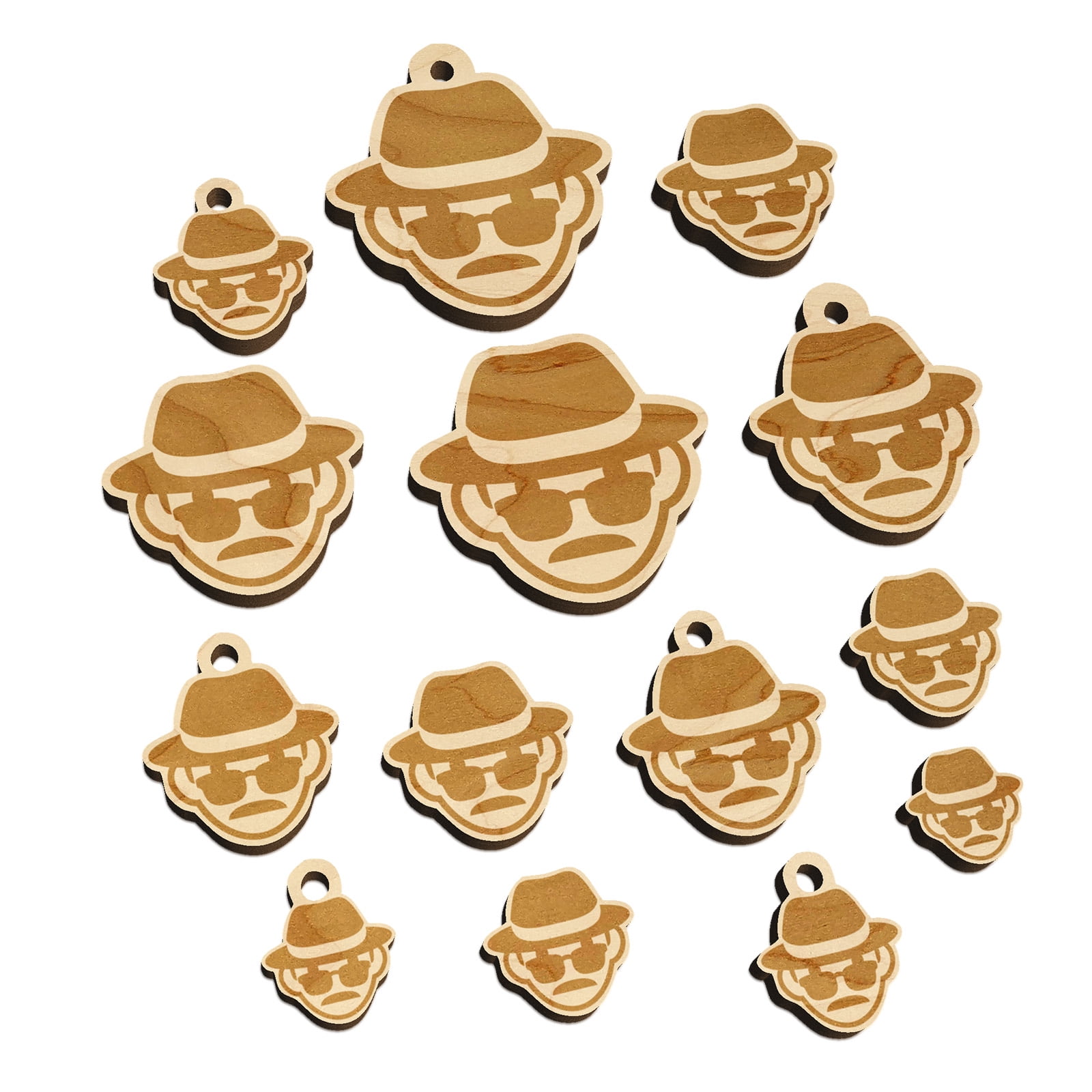 Occupation Detective Private Investigator Icon Wood Mini Charms Shapes ...
