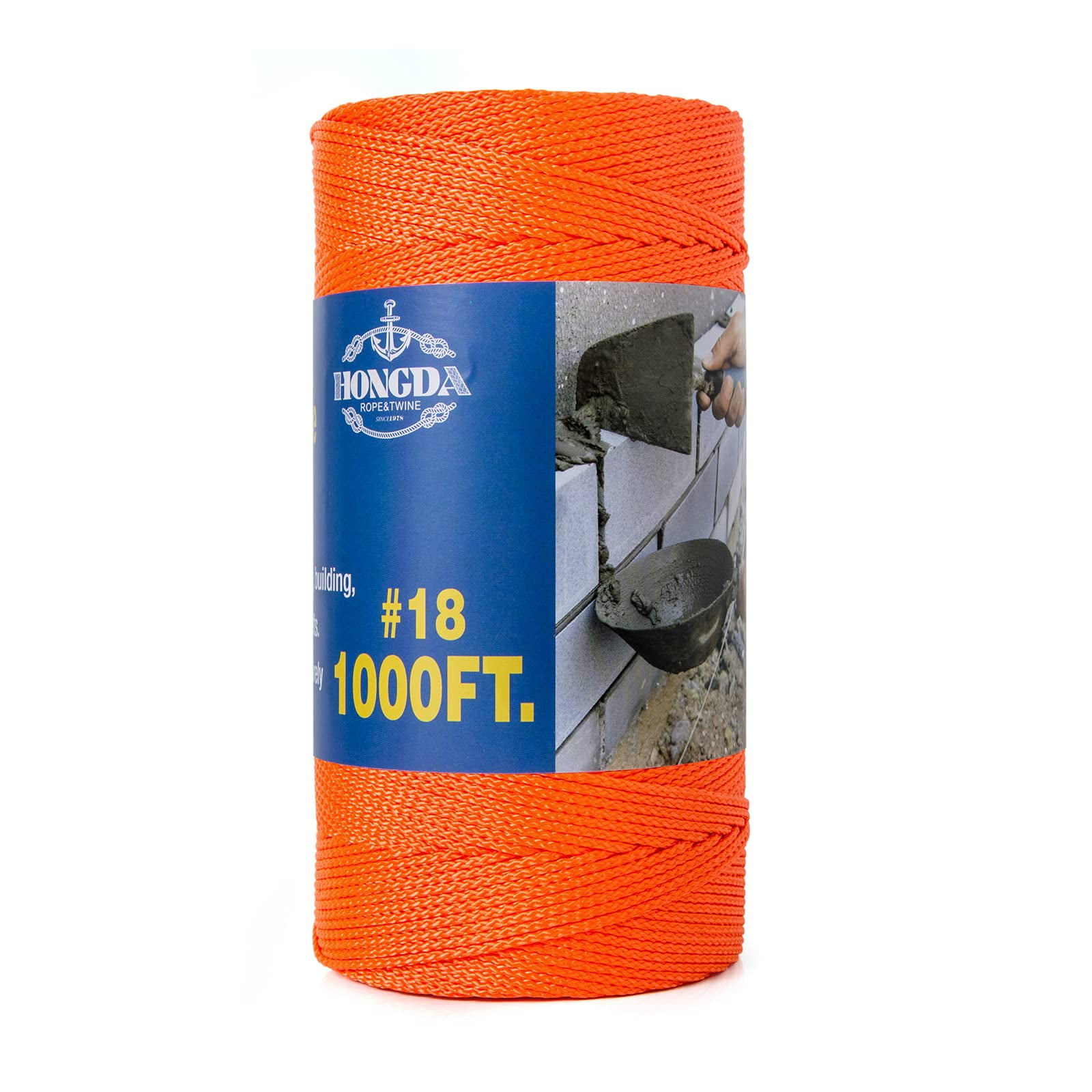HONGDA Mason Line, 1000 Feet #18 Braided Nylon Mason line String Perfect for Masonry Jobs and ...