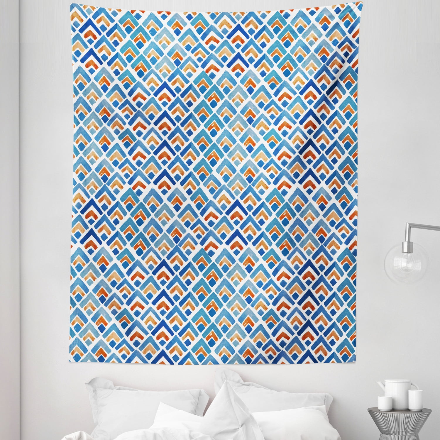 Japanese Tapestry, Geometric Chevron Repeating Pattern in Watercolor ...