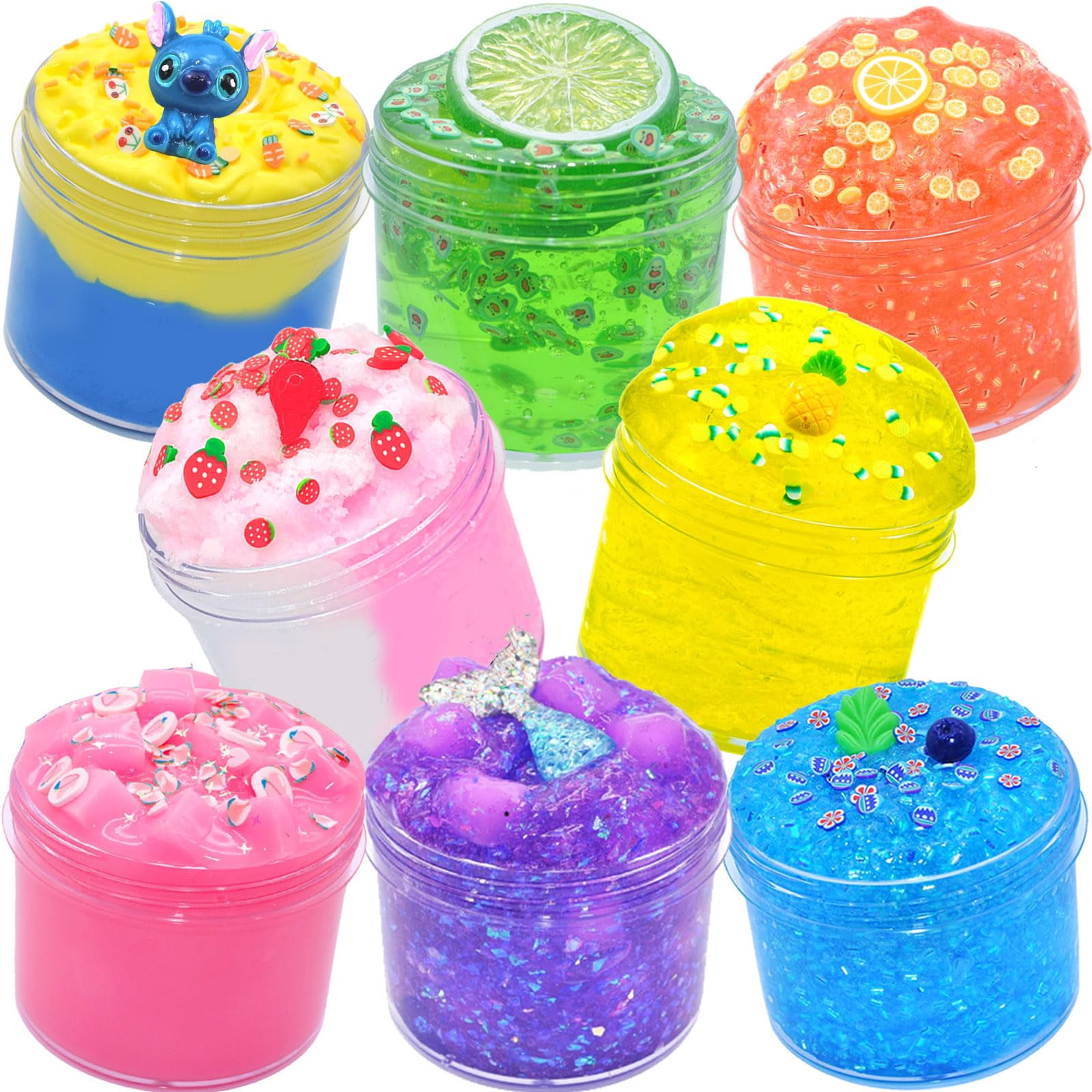 Crunchy Slime, paquete de 8 unidades, supersuaves y antiadherentes para ...