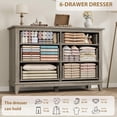 Modern 6-Drawer Dresser, 47" Wide Wooden Storage Chest — Freestanding ...