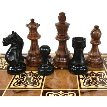 "Deluxe Large 4 3/8"" King Copper & Gold Finish Staunton Chess Men Set ...