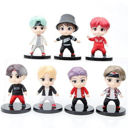 7pcs/set Cartoon Anime Bts Kpop Star Bt21 Chimmy Rj Tata Action Figures ...