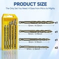 5 Piece Set of Four Flute Drill Bits - High Hardness Eccentric Twist ...