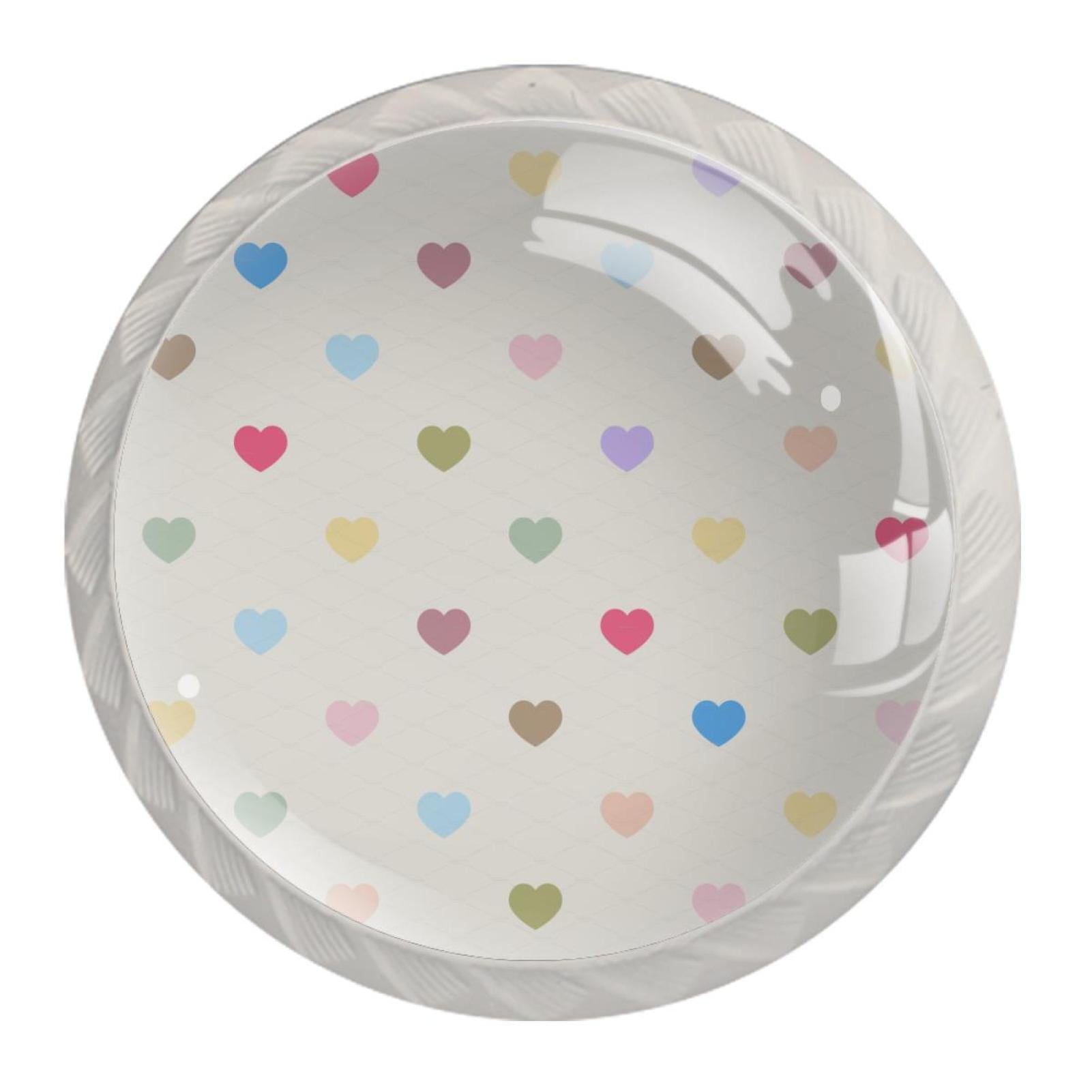 4 Pcs Colorful Love Heart Knobs for Kitchen Cabinet Cupboard Dresser ...