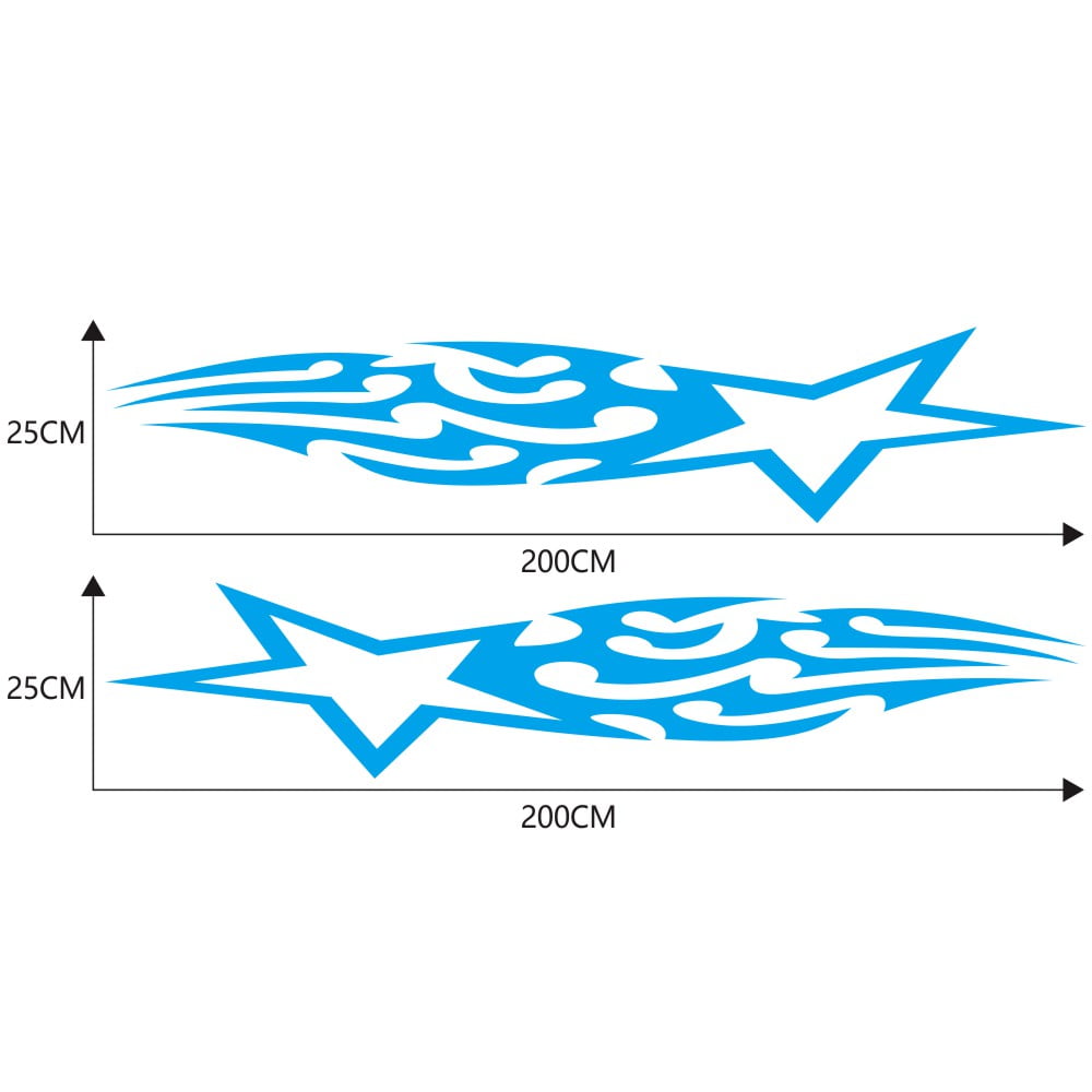 2PCS Car Star Flame Sticker Car Body Sticker Side Door Sticker Lace ...