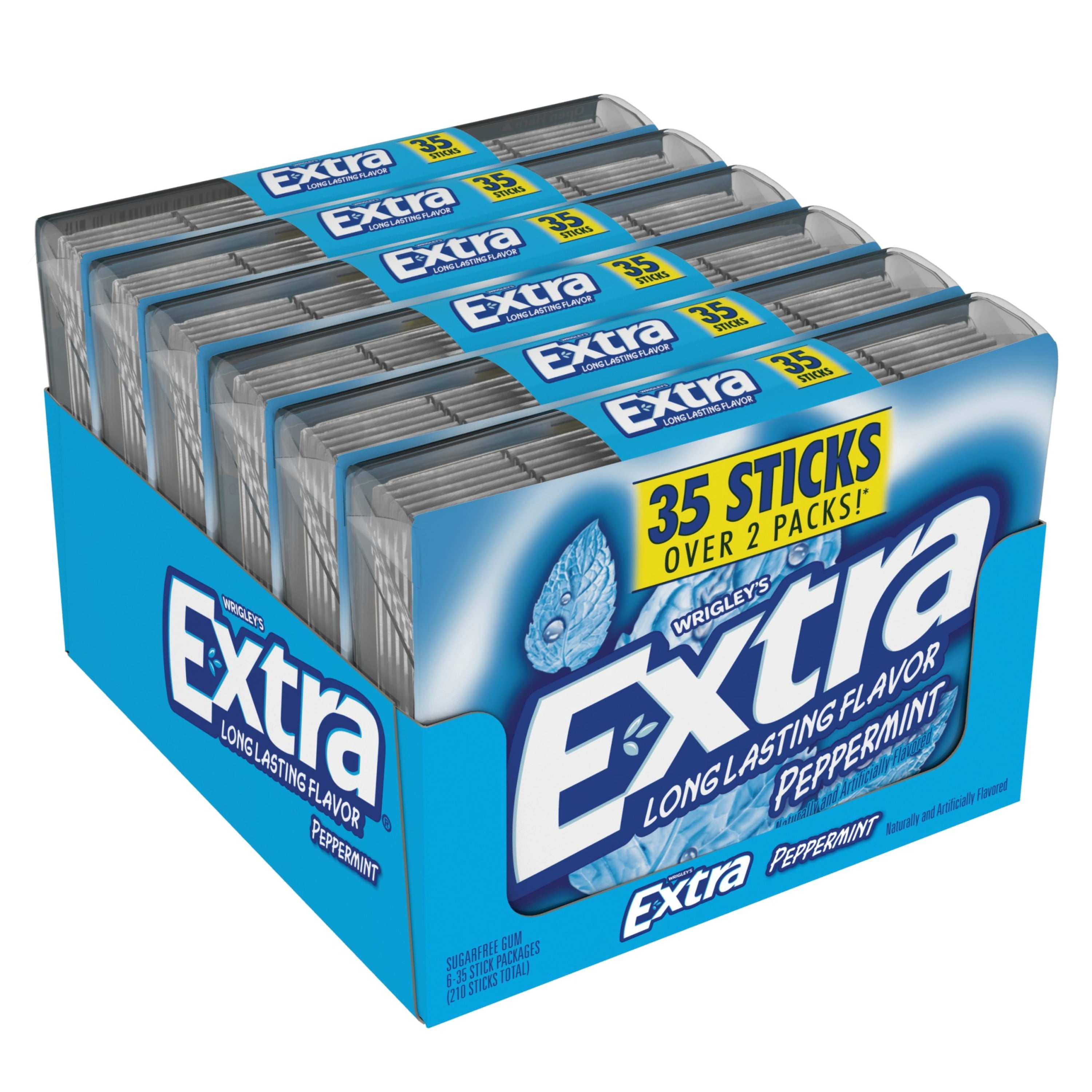 Extra Gum Peppermint Sugar Free 35 Sticks Pack Of 6 Walmart