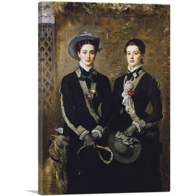 ARTCANVAS Twins Portrait Kate Edith And Grace Maud Hoare 1876 Canvas ...