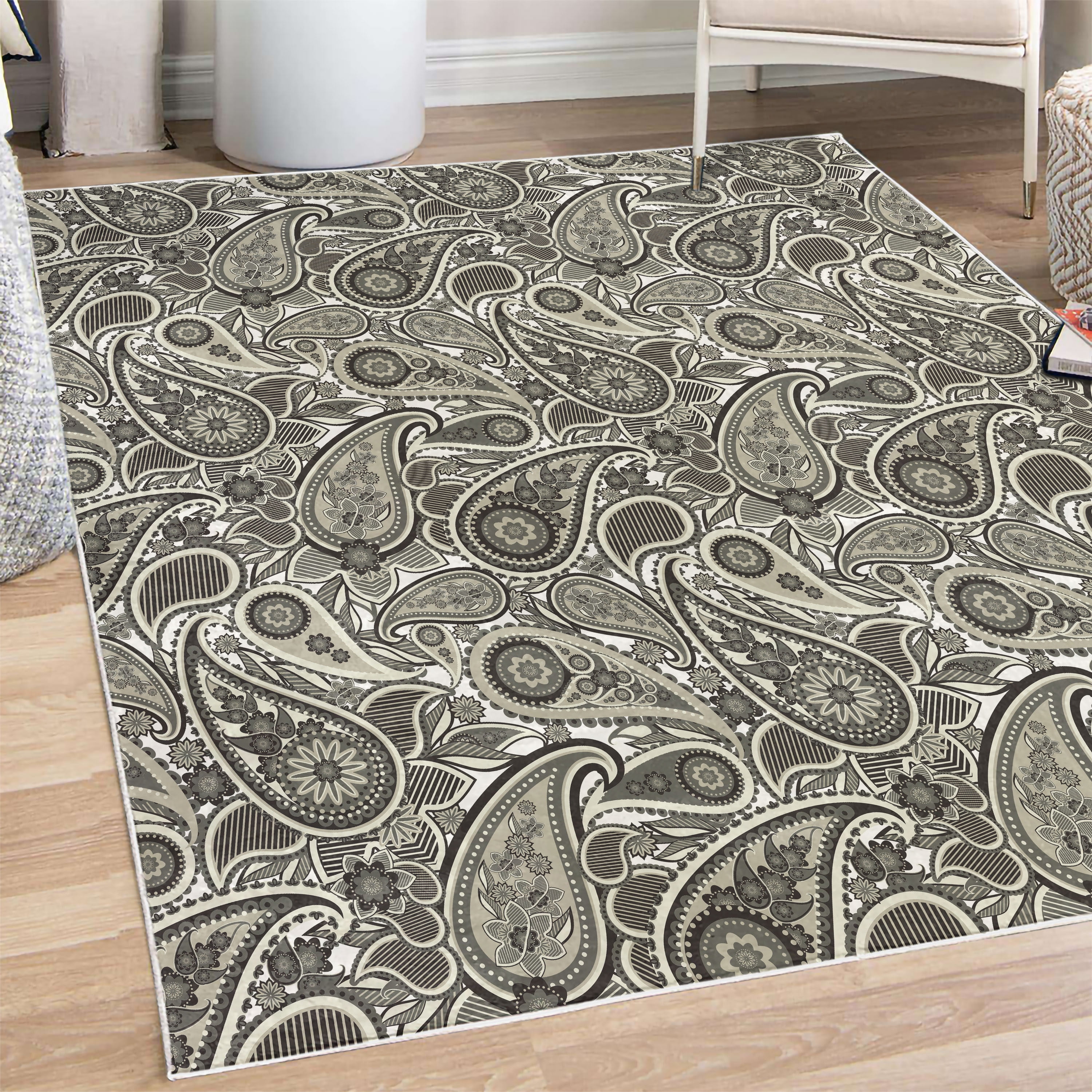 Mandala Decorative Rug, Iranian Pattern Traditional Paisley Design ...