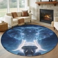 Aesthetic Elephants Round Rug 6ft Washable Circle Kitchen Rugs Non Slip ...
