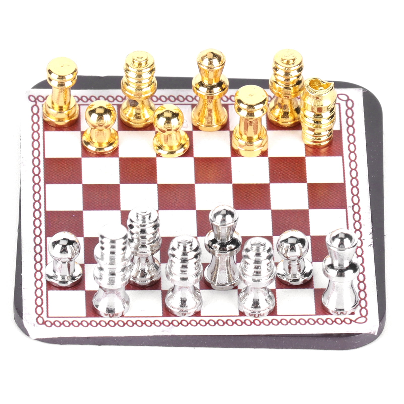 Buy Tebru Metal Doll House Chess,1:12 Magnetic Chess Doll House Mini ...