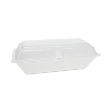 Genpak Foam Hinged Containers, White, 200 count - Walmart.com