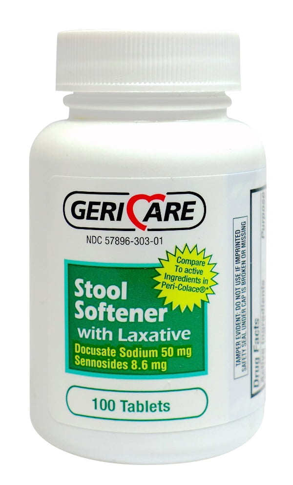 STOOL SOFTENER WITH LAXATIVE 100 COUNT TABLETS - Walmart.com