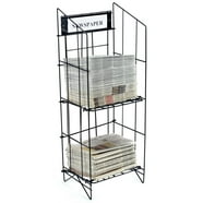 Displays2go Wicker Basket Stand with 4 Tiers, Wicker & Steel ...