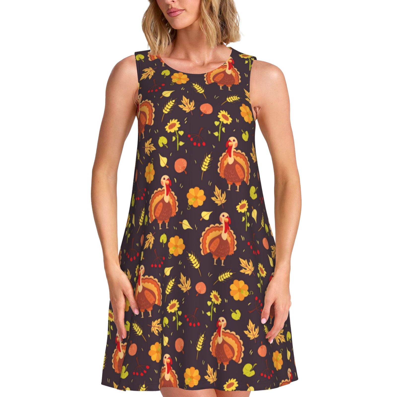 Balery Turkey Bird Vestidos de verano para mujer con estampado: vestido ...