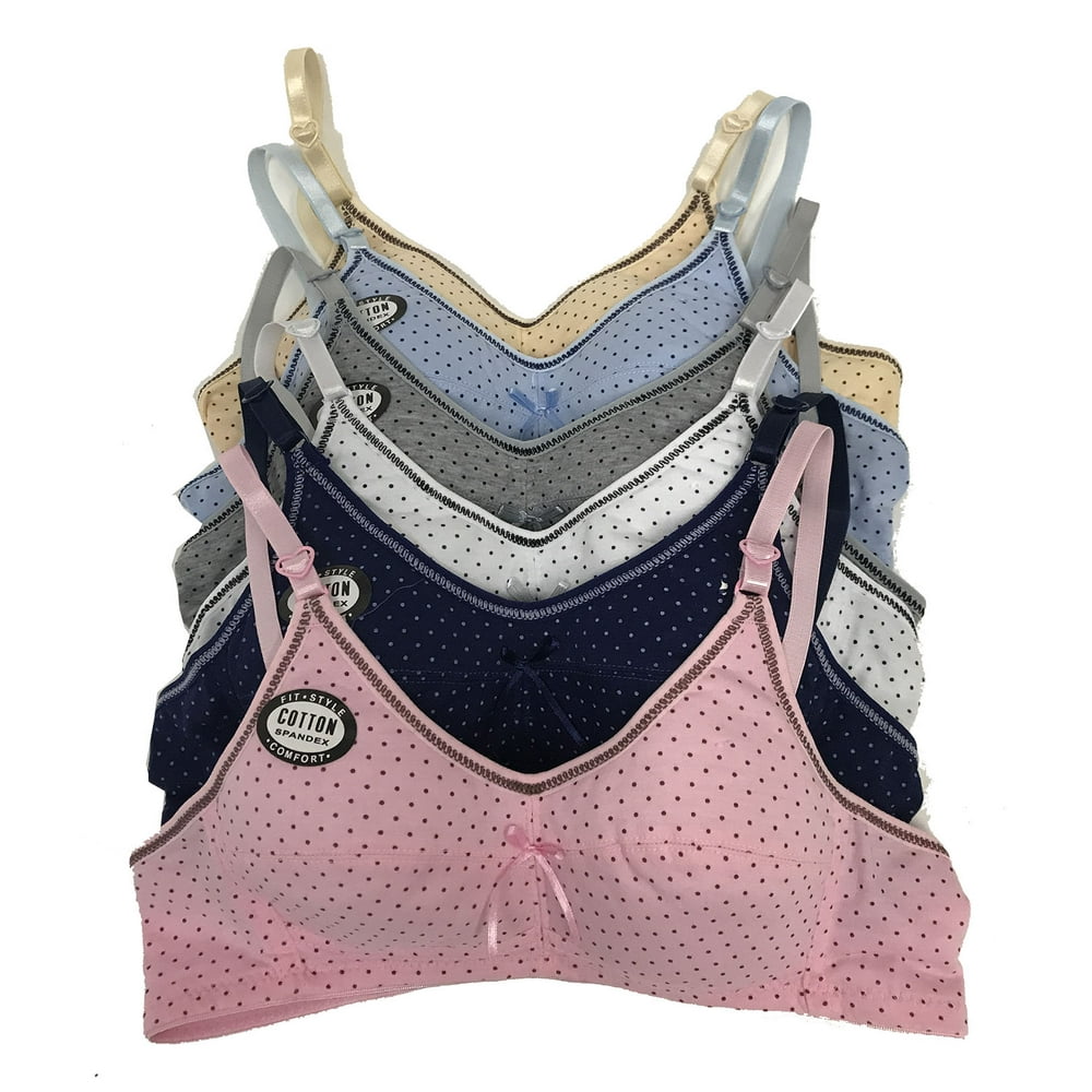 Viola’s Secret - Teenager Bras Soft Padding 6 pack of Cotton Bra A cup ...