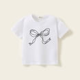 CAIVO Girls T-Shirts Short Sleeve Tops With Bow Print Design Casual ...