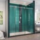 DreamLine Enigma-XO 68-72 in. W x 76 in. H Fully Frameless Sliding Shower Door in Brushed ...