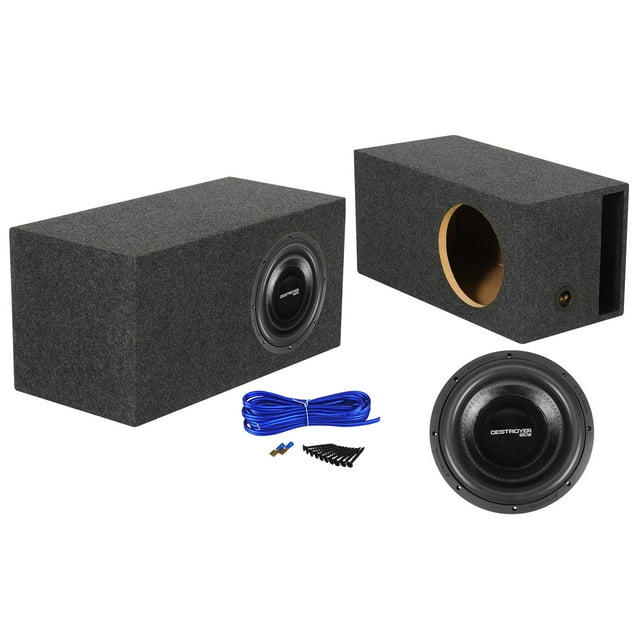 Rockville Destroyer 12D2 12" Competition Car Subwoofer+Vented Sub Box ...