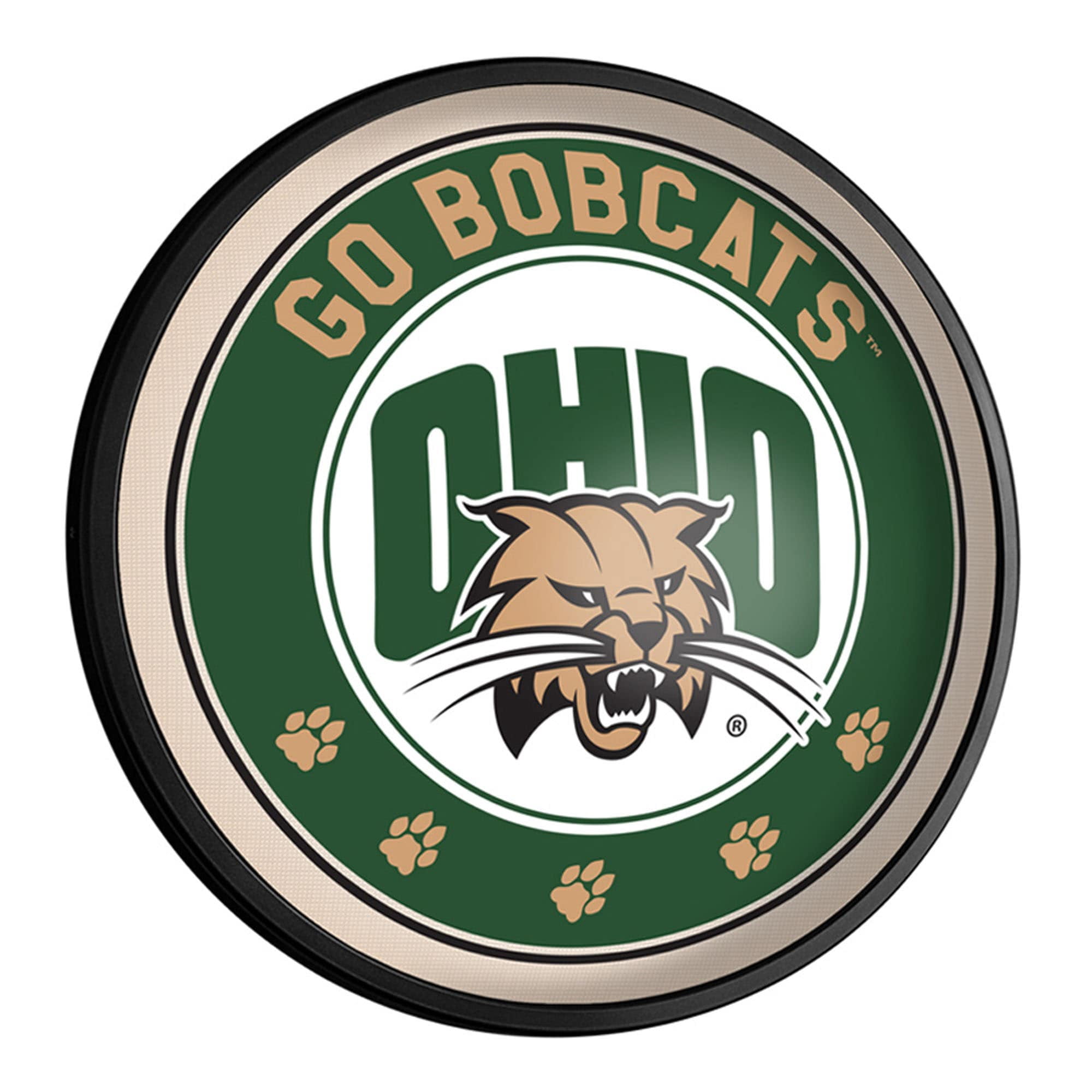 Ohio Bobcats Mascot 18'' Round Slimline Illuminated Wall Sign - Walmart.com